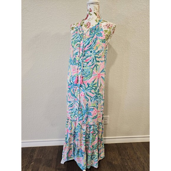 Lilly Pulitzer | Dresses | Lilly Pulitzer Size Medium Womens Luliana Maxi Dress Multi Melon ...